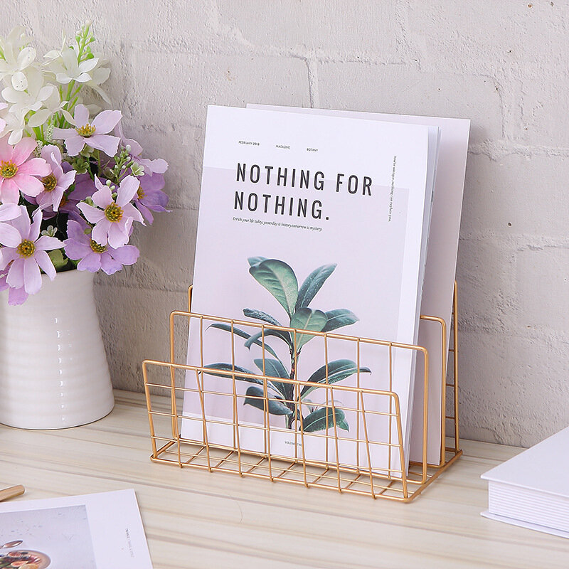 Стойка для журналов, настольная стойка для хранения, маленькая железная арт-поверхность, органайзер для офисного стола, прикроватная полка, скандинавская книжная полка, пианино из массива дерева
