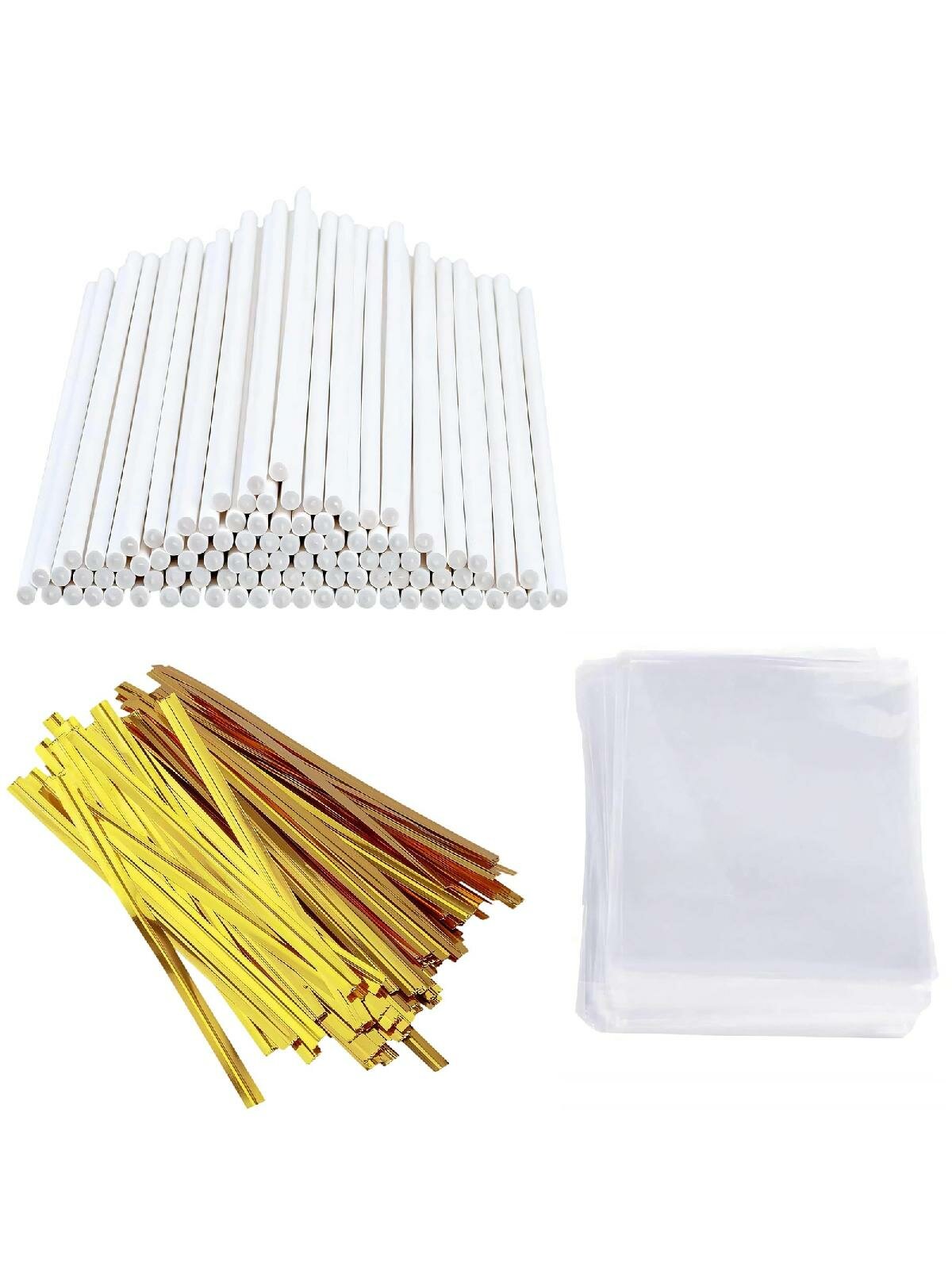 300шт Бумажная палочка для леденцов Пакет для угощений для шоколадных конфет