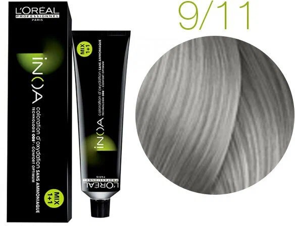 L'Oreal Professionnel Inoa ODS2 краска для волос, 9.11 очень светлый блондин интенсивный пепельный, 60 мл