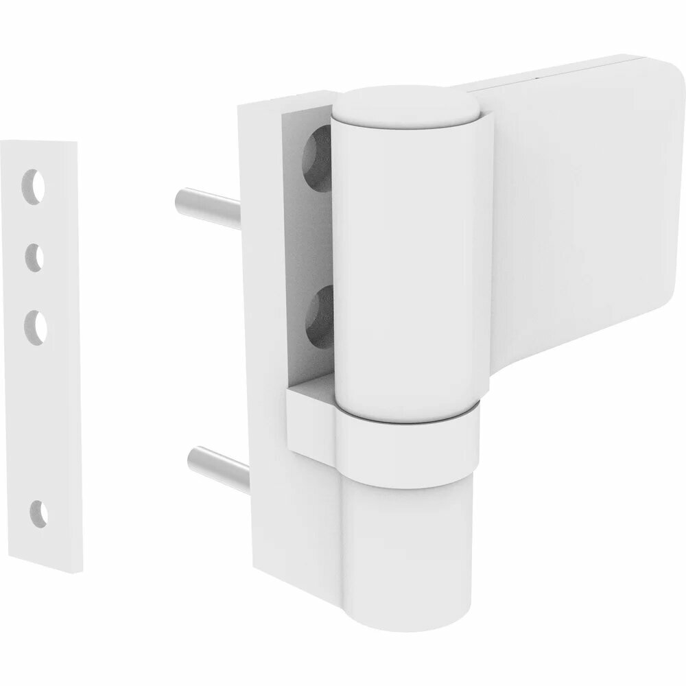 Петля для ПВХ дверей DORF до 100 кг. Белая RAL 9016 для узкого профиля DORF_DHS_100_9016(500al)