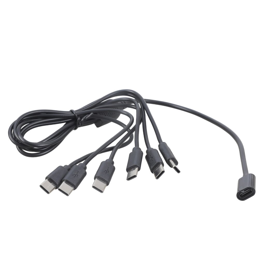 50 см Кабель-разветвитель для зарядки USB C Y-типа 4/6 порта, кабель питания 5 В, одновременная зарядка телефонов и наушников