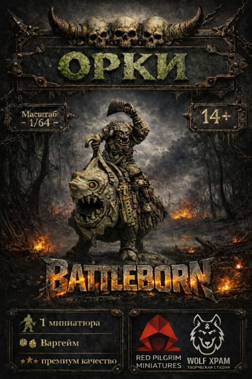 Фигурка WOLF XPAM "Рожденный для битв" WH40K, смола, высота 70 мм, эффектная 3D печать