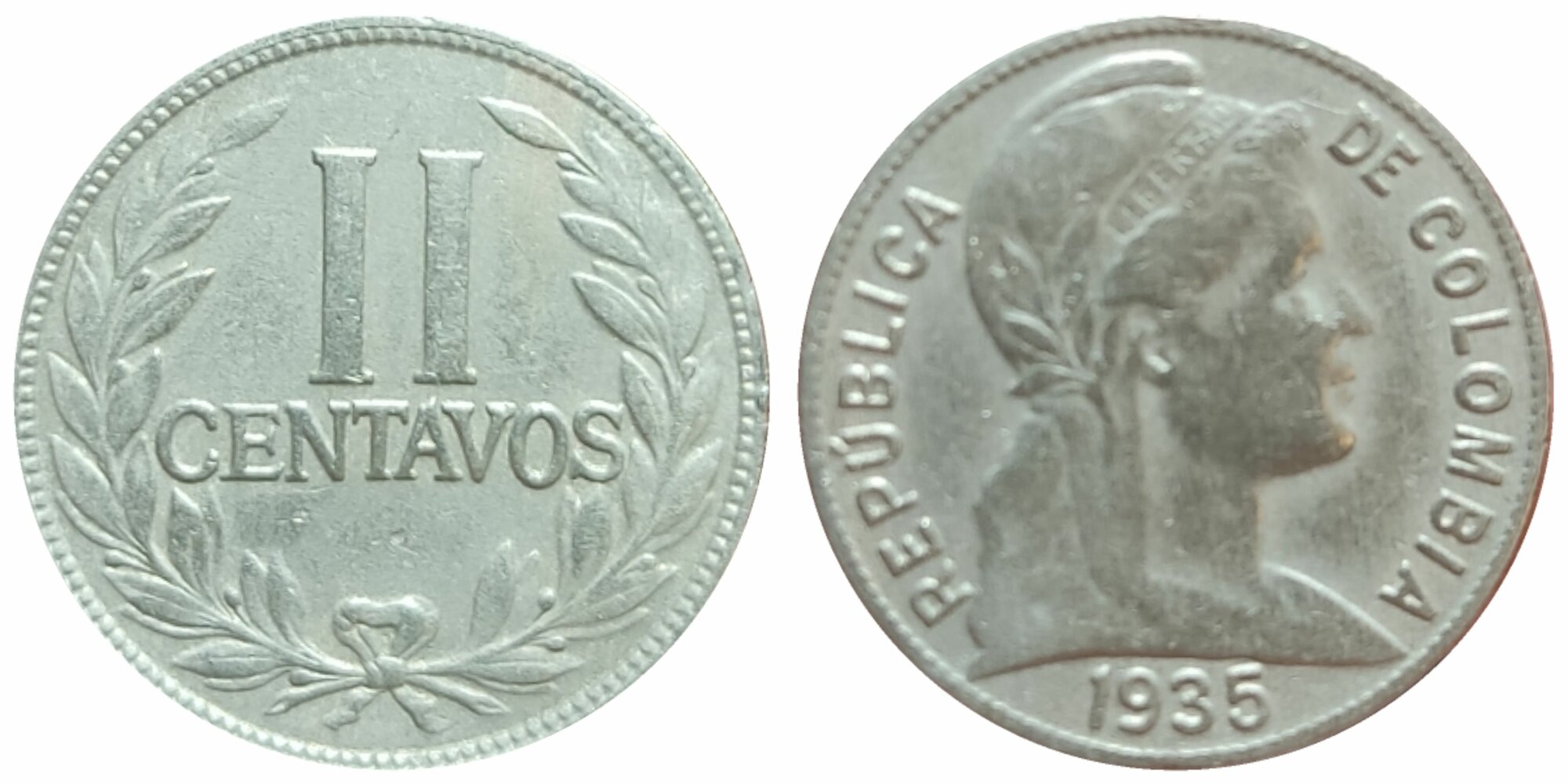 Колумбия 2 сентаво, 1918 - 1947 Свобода XF