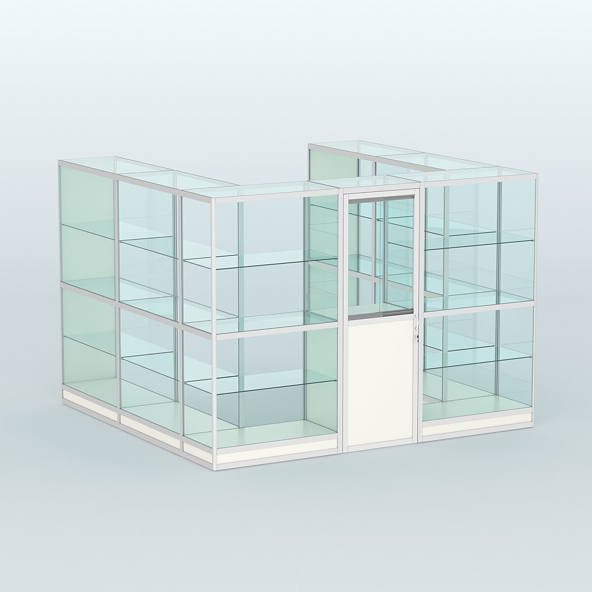 Павильон из профиля пристенный №5г (6,75 кв. м), Белый