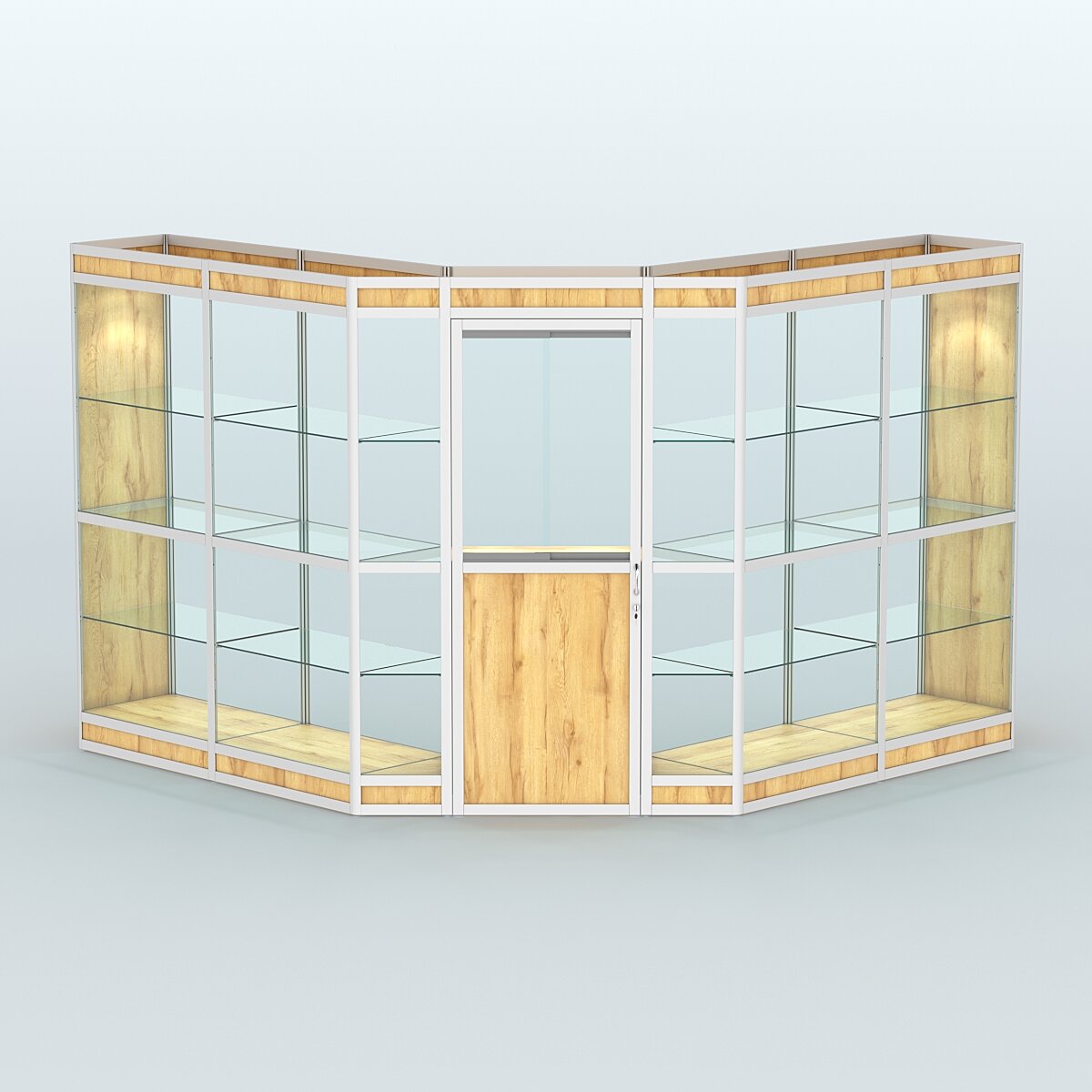 Павильон из профиля угловой №7в (9 кв. м), Дуб Золотистый