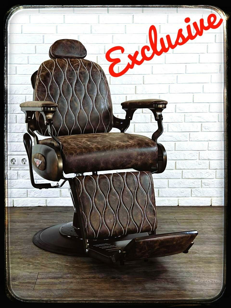 Барбер кресло Vintage Old Brown (для Барбершопа)