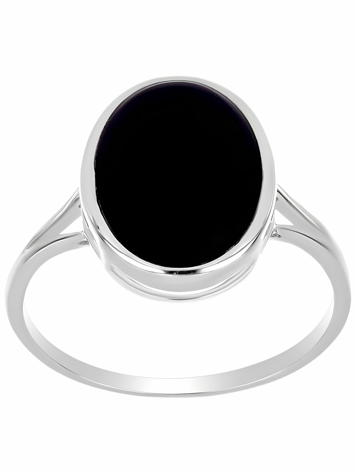 Кольцо тонкое, серебро, 925 проба, родирование, оникс