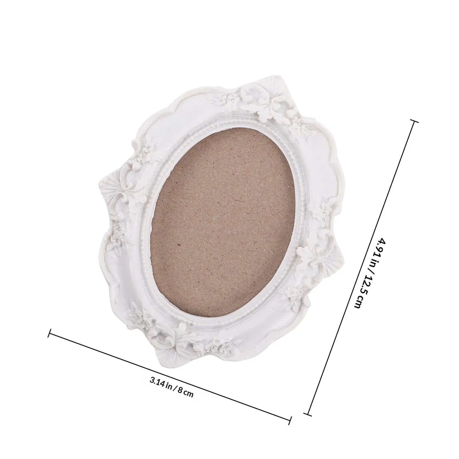 Винтажная овальная фоторамка белая White