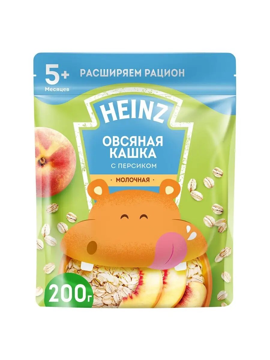 Каша молочная Heinz овсяная с персиком 200 г/ Хайнц / 3 шт