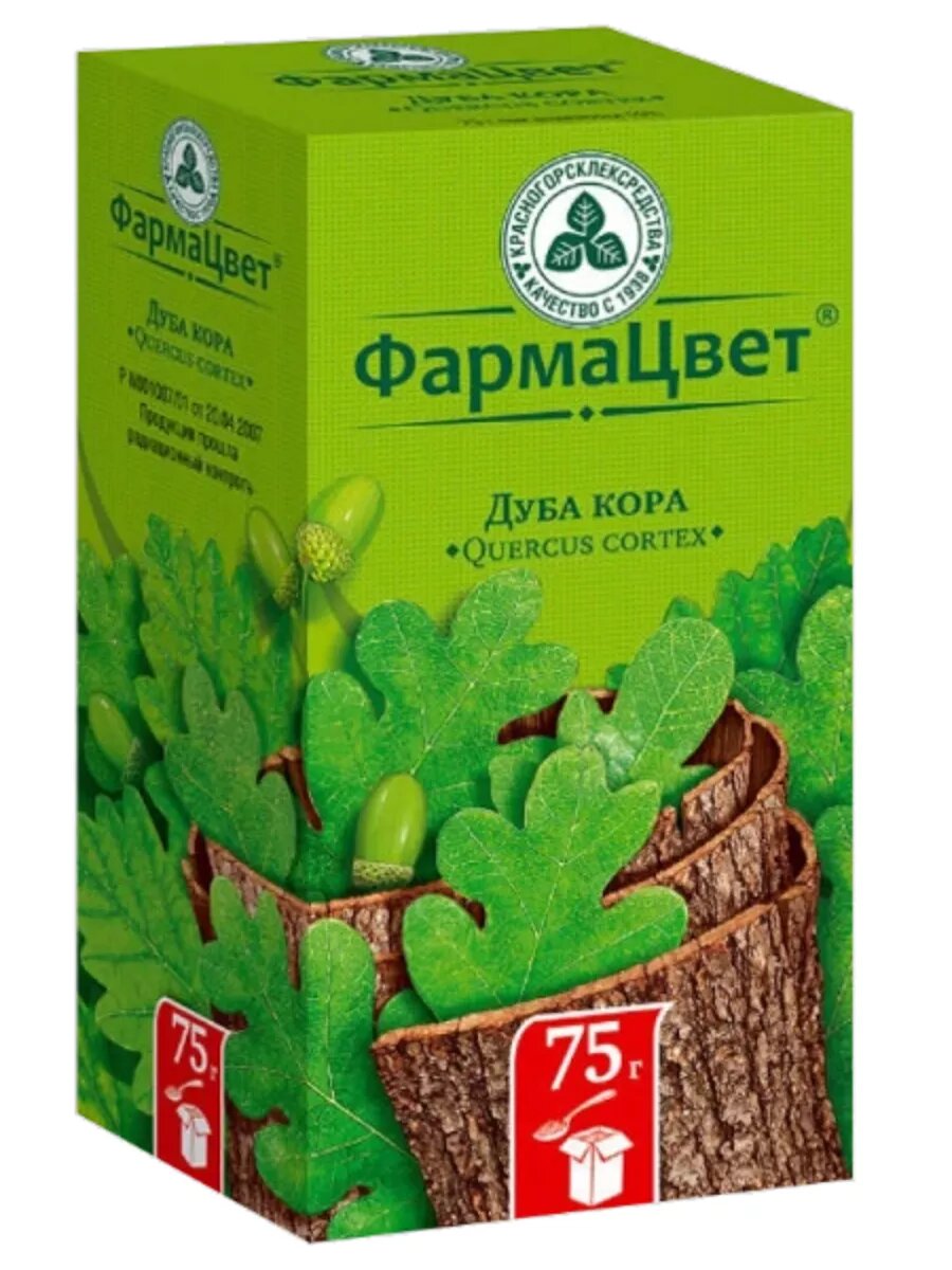 Дуба кора пакет кора измельченная 75 гр