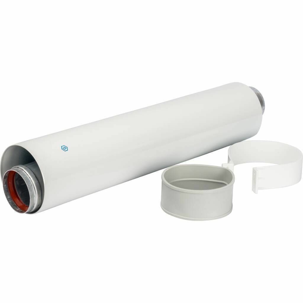 SCA-6010-000500 Элемент дымохода DN60/100 труба коаксиальная 500 мм п/м, уплотнения и хомут в комплекте