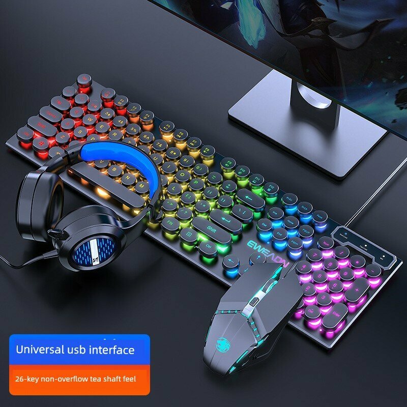 Подходит для ноутбуков ASUS Tianxuan 6pro/5/4, комплект из трех предметов: проводная клавиатура, мышь и гарнитура для
