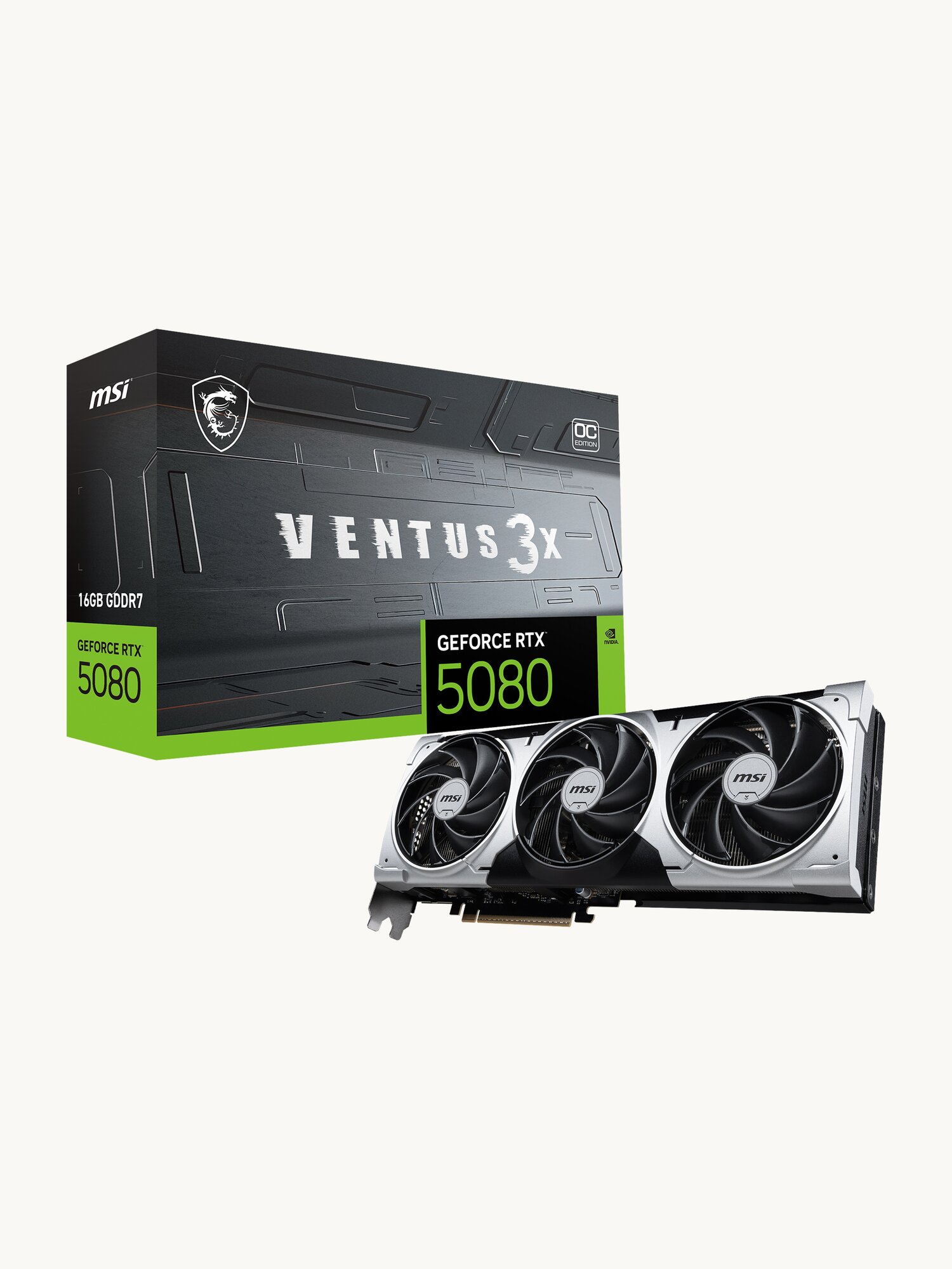 Видеокарта PCIE16 RTX5080 16GB RTX 5080 16G VENTUS 3X OC PLUS MSI