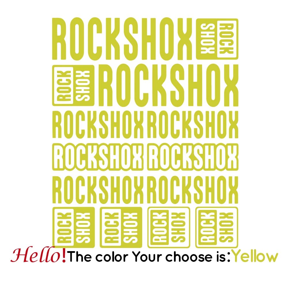 Велосипедная рама, виниловая графическая наклейка, комплект для ROCK SHOX, стиль тела, Желтый