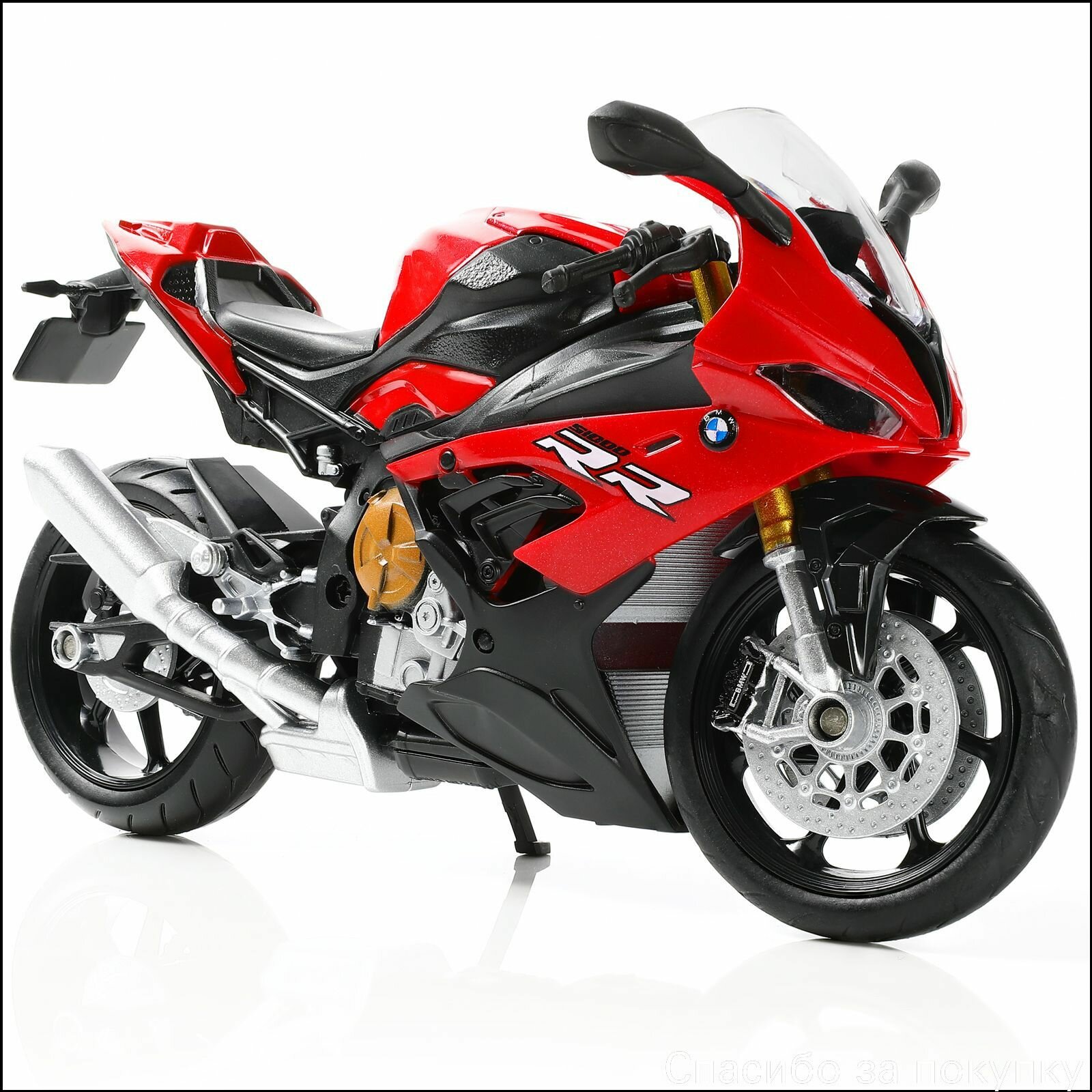 Модель мотоцикла BMW S1000RR 1:12 из металла с пластиковыми элементами, готовая к использованию, без необходимости сборки, мини-версия мотоцикла, подарок для взрослых (красный)