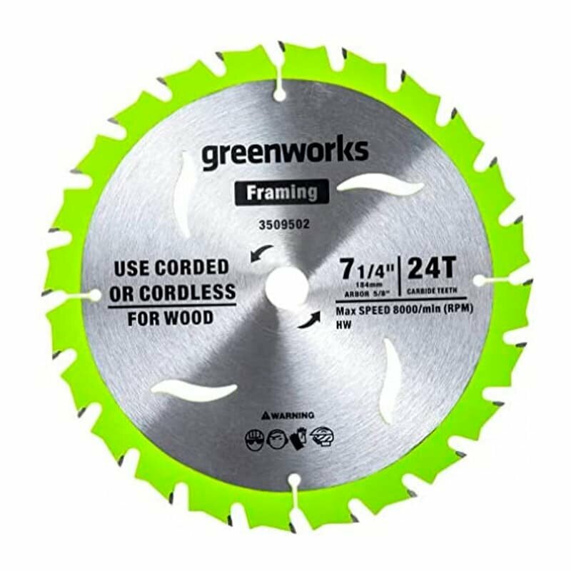 Диск пильный по дереву GreenWorks 184x1.75/1.13x20мм 24T 2943407