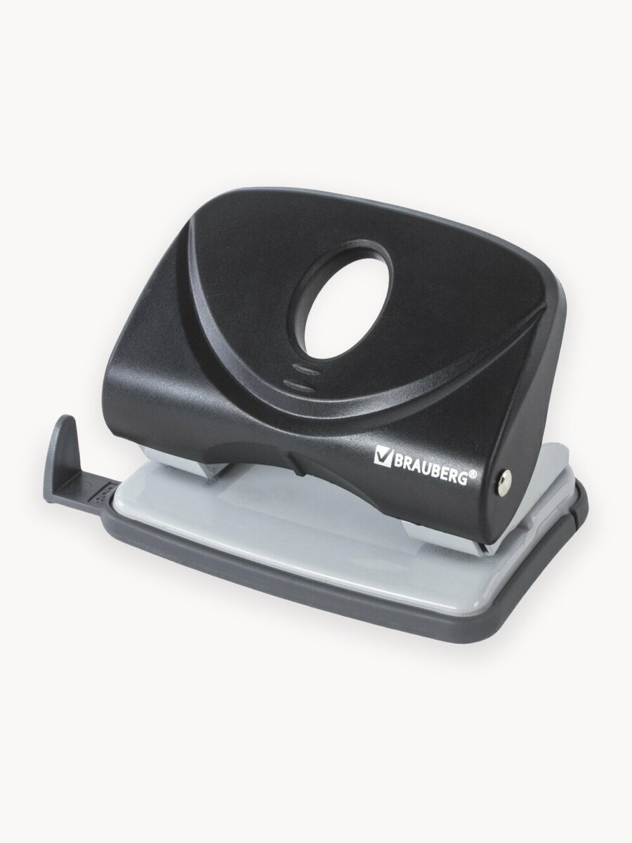 Дырокол для бумаги канцелярский, до 20 листов, черный, Brauberg Original, 222539