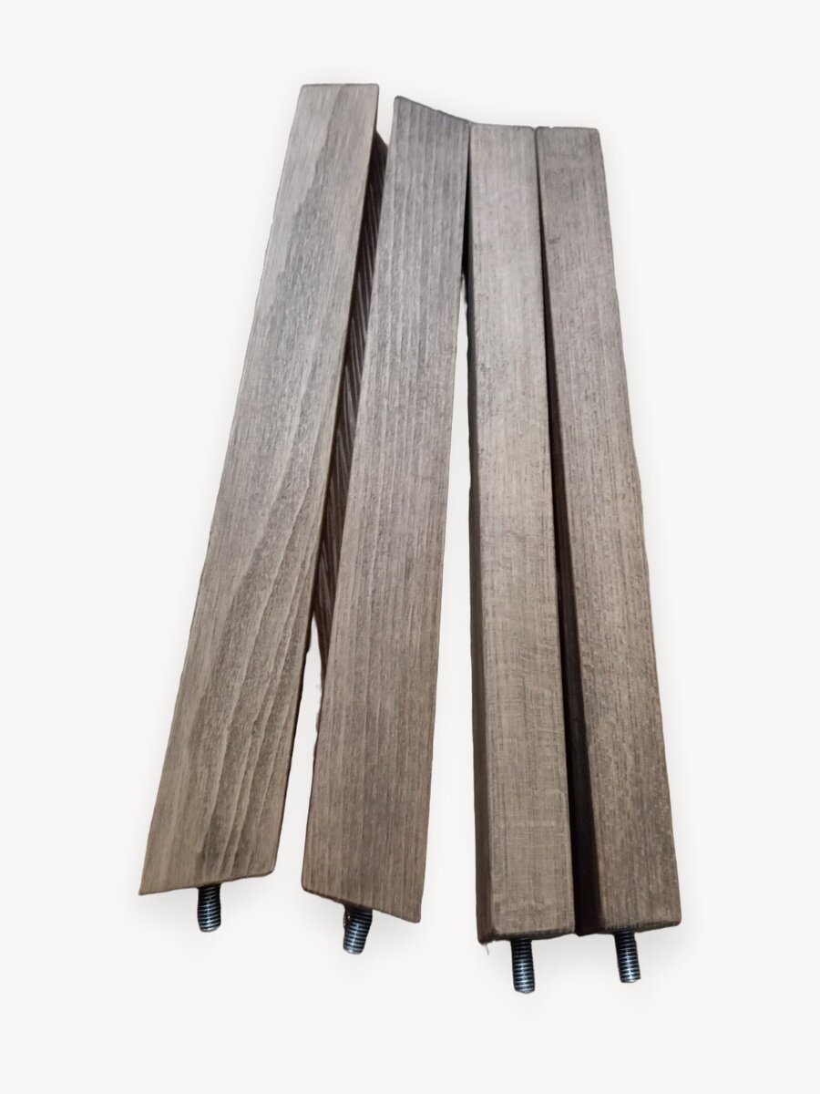 Ножки мебельные, для столиков, из массива дерева, 4 ножки, 30х2,5х4 см, цвет темный бук