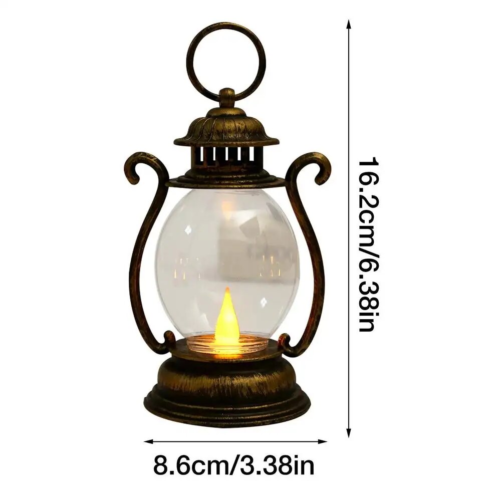 Ретро-фонарь LED ручной портативный bronze gold