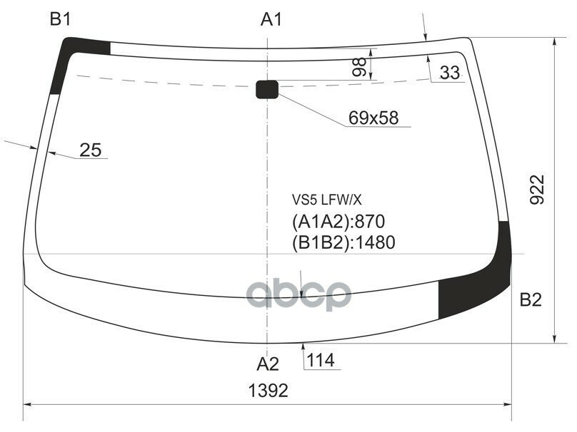 Стекло лобовое Infiniti G35 02-07 / Nissan Skyline 01-07 XYG арт. VS5 LFW/X