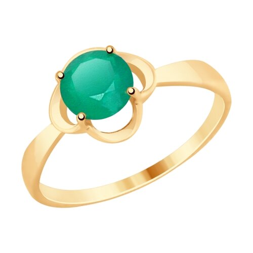 Кольцо, золото, 585 проба, агат