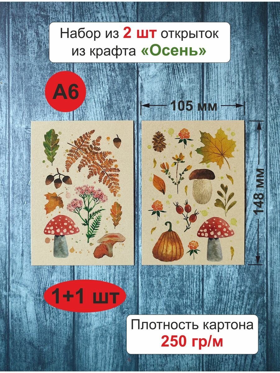 Набор осенних крафт открыток