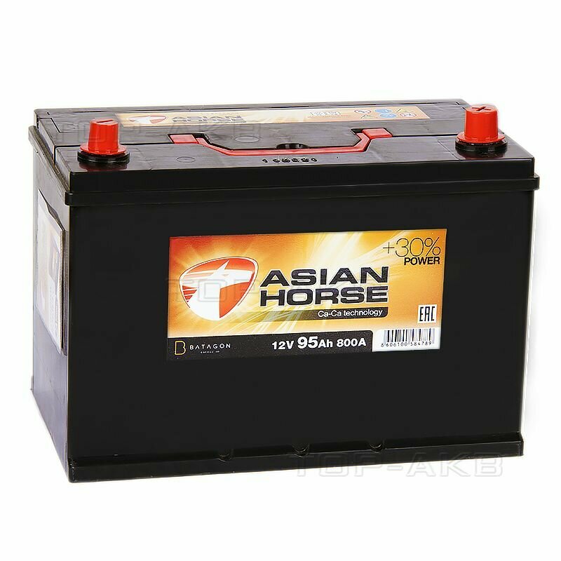 Аккумулятор Asian Horse 95 А. ч 115D31R (306х175х225). Сербия