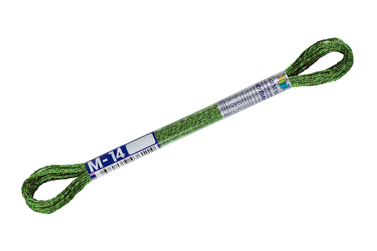 Мулине "Gamma" NM металлик 100% полиэстер 8 м М-14 салатовый