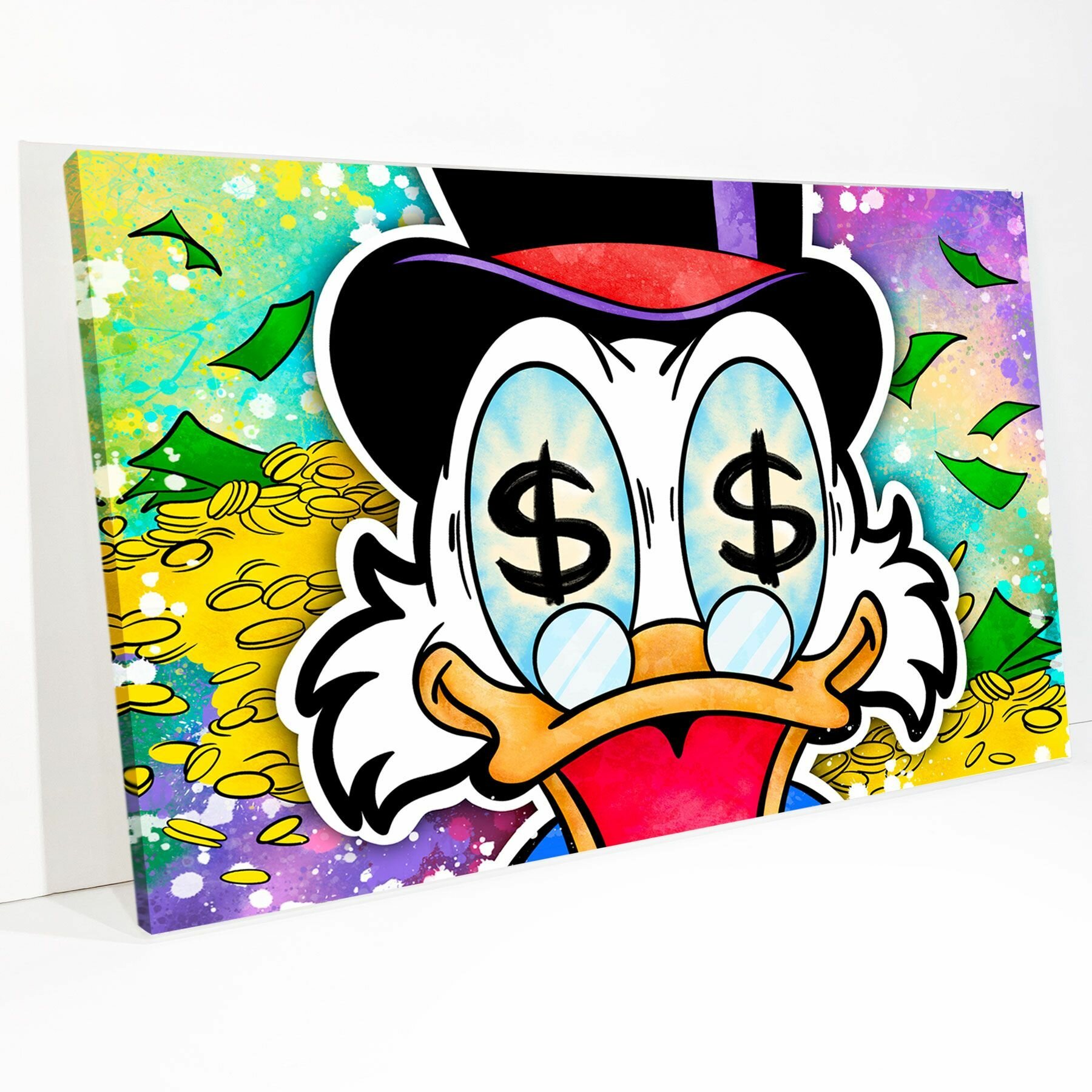 Картина Скрудж МакДак доллары в глазах на холсте 40х60см