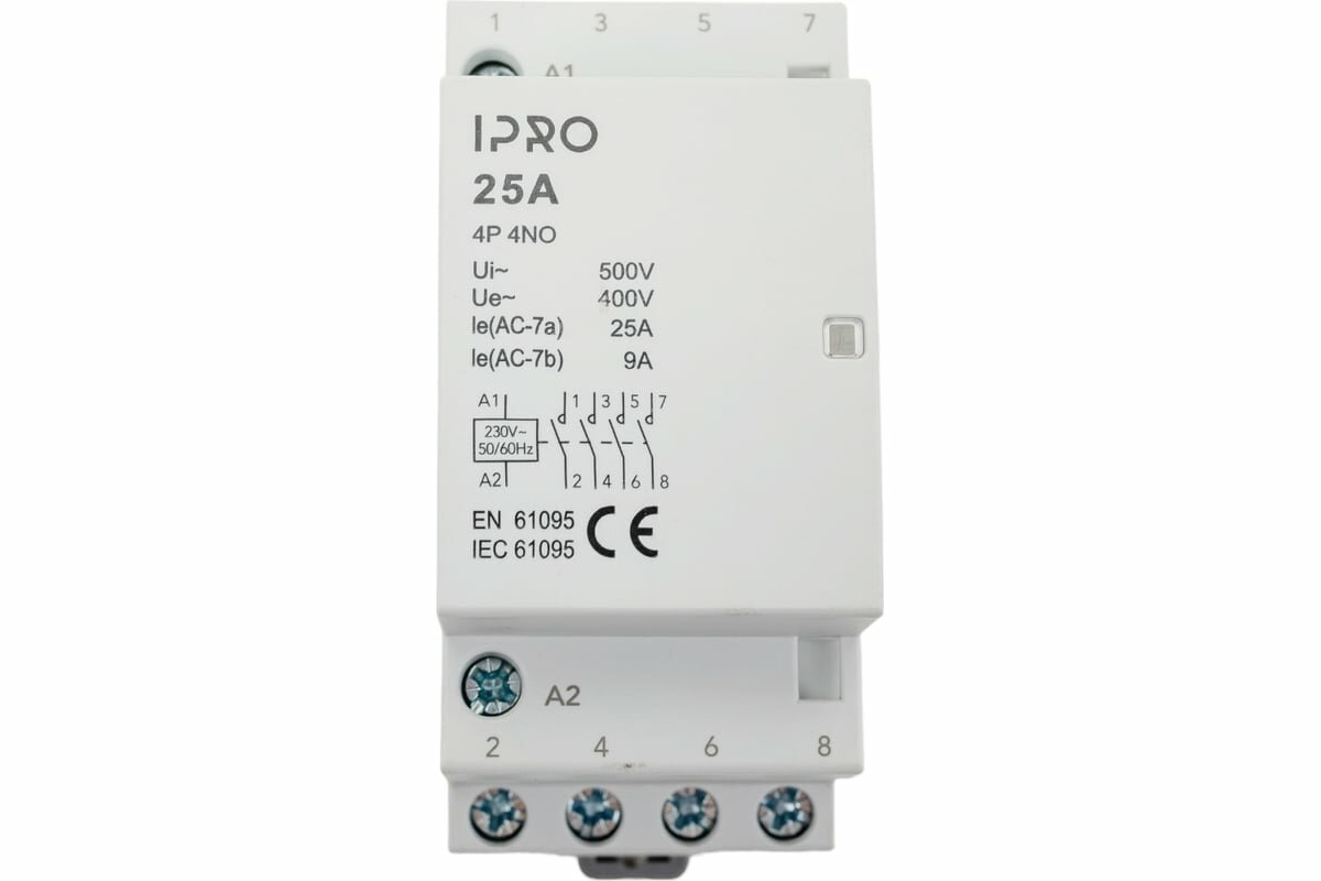 IPRO Контактор 25 А, 4-полюсный, Модель 13449 - промышленная коммутация для автоматизации