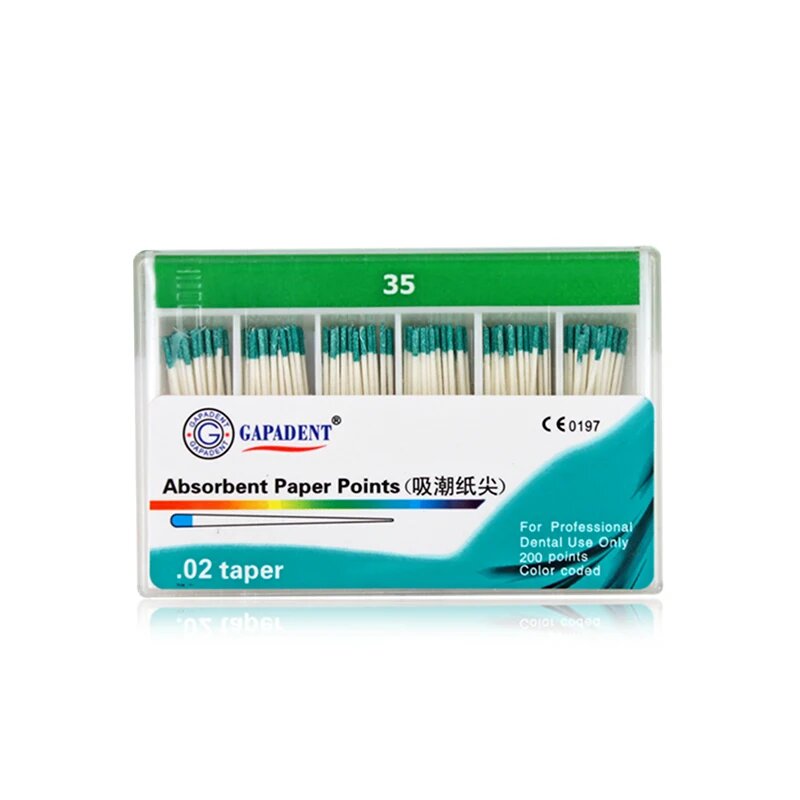 Абсорбирующие бумажные точки JIECARE Dental Absorbent Paper Points green