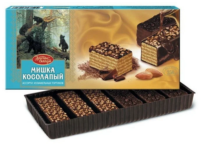 Торт вафельный Красный Октябрь, Мишка Косолапый, 250 гр