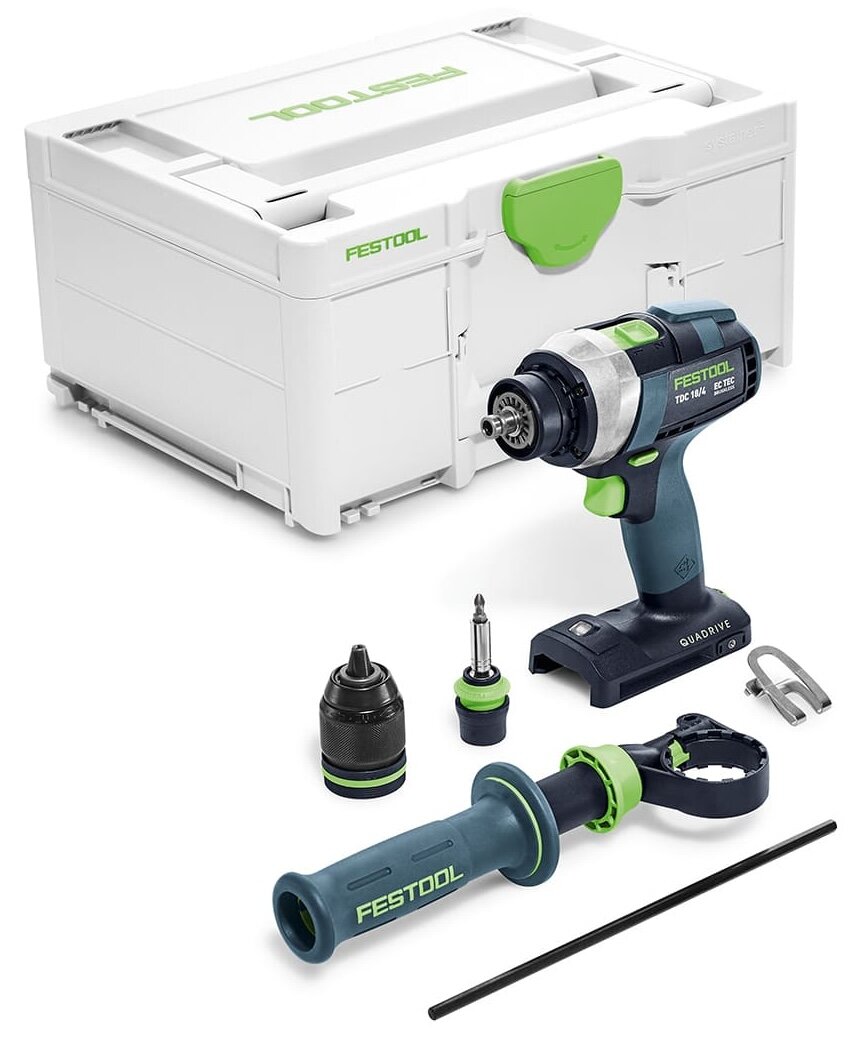 Аккумуляторная дрель-шуруповёрт Festool QUADRIVE TDC 18/4 I-Basic