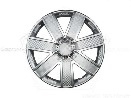 Колпаки декоративные (на пруж.) r-14 "галакси" серебристый, карбон (к-т 2 шт) (lw1401)