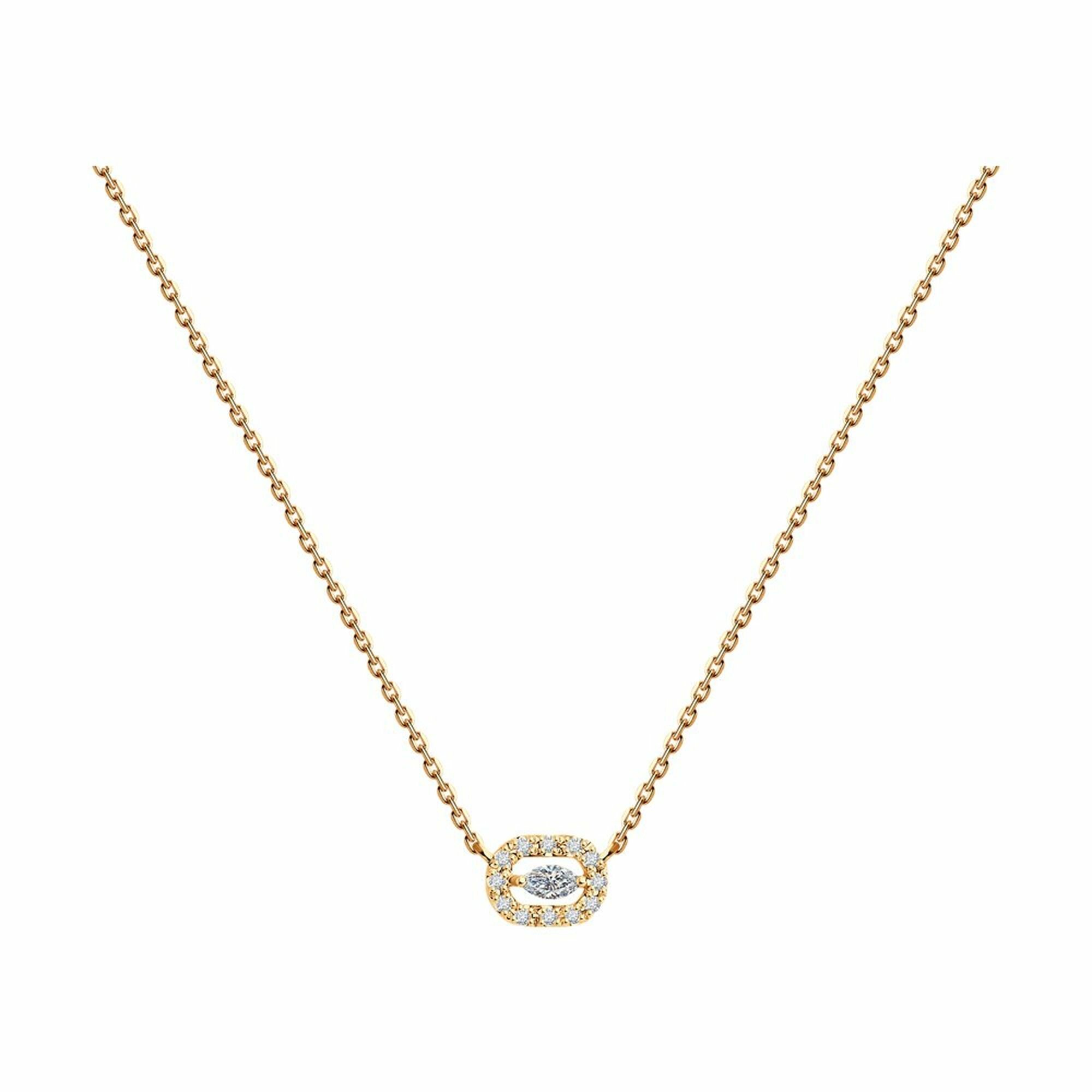 Колье, красное золото, 585 проба, бриллиант