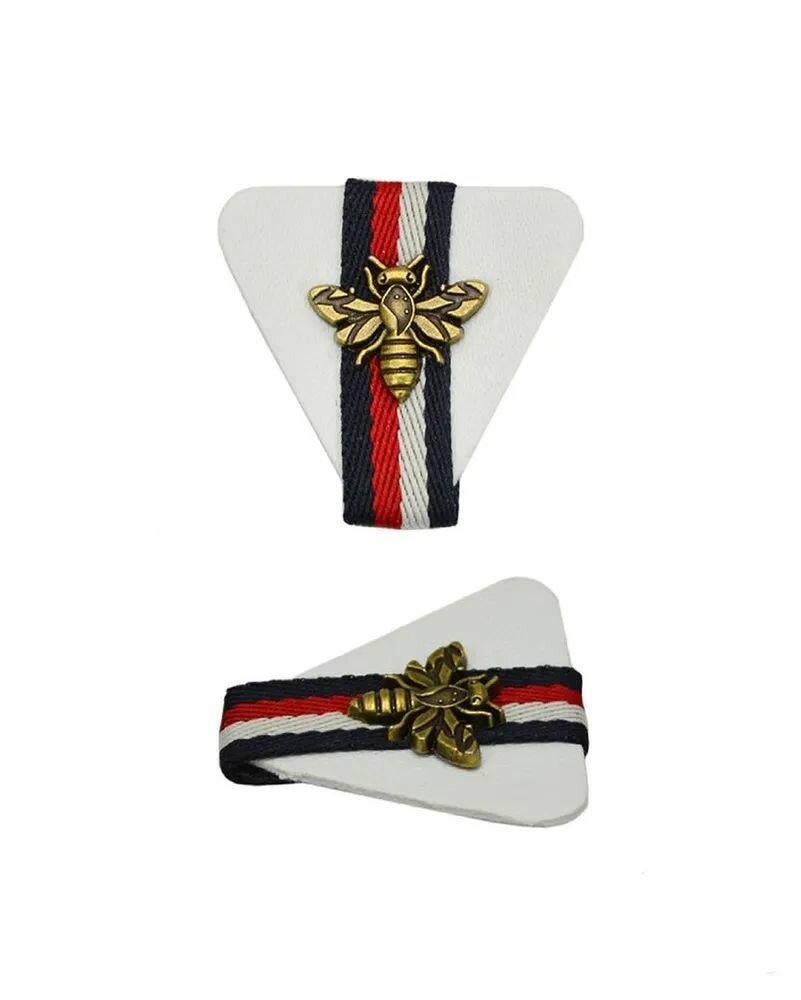 Нашивка декоративная белого цвета под кожу "Пчела" 3,4*3,5 см.