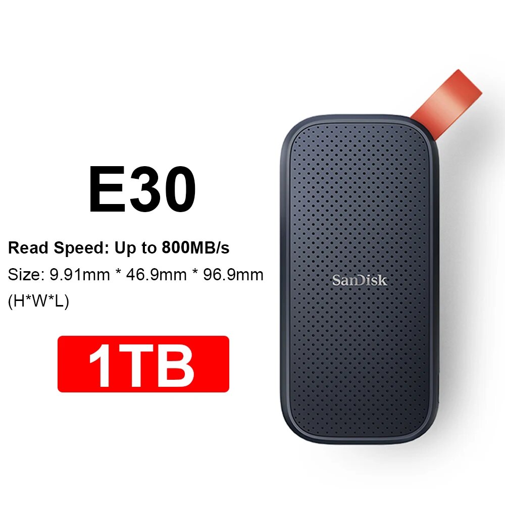 SanDisk E30 1ТБ USB 3.2, черный