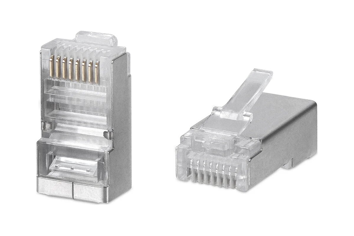 Cabeus Экранированный RJ-45 коннектор 8P8C-SH для витой пары 5e, одножильный и многожильный 100шт