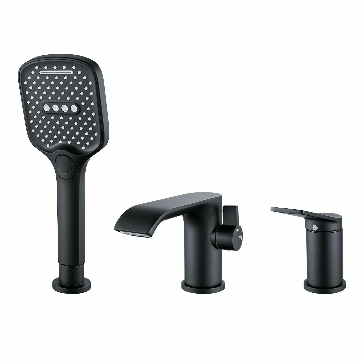 Смеситель на борт ванны однорычажный Shevanik S4112H, Черный