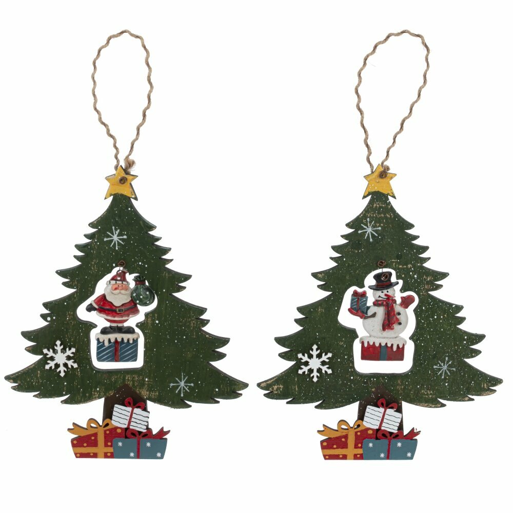 Изделие декоративное подвесное "Ёлочка", L19 W2 H23 см, 2в.