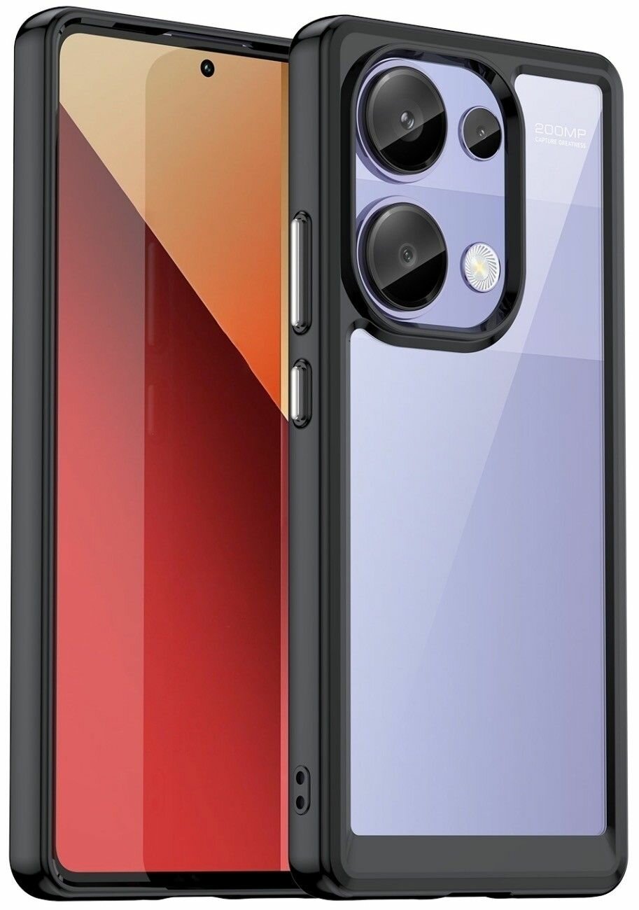 Чехол на Poco M6 Pro пластиковый с силиконовой окантовкой чёрный