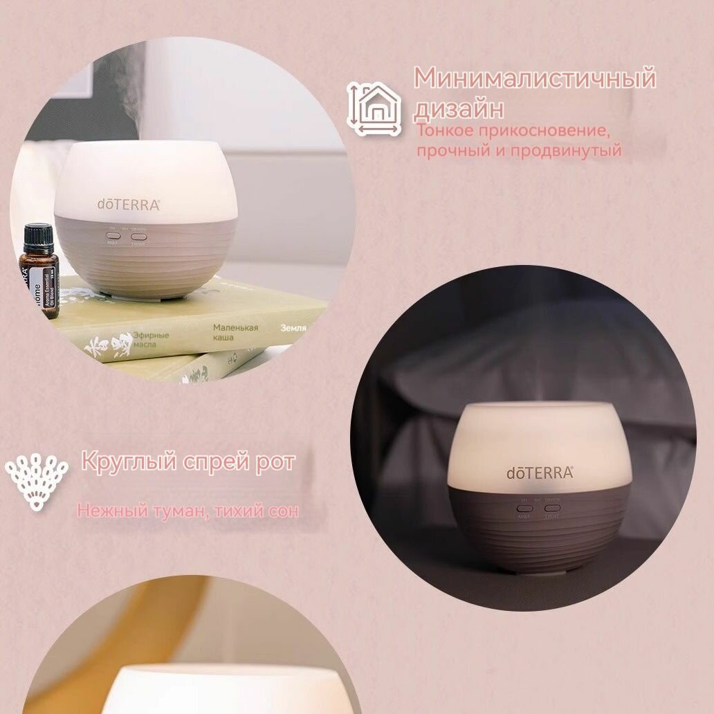 Doterra Ароматический диффузор, изысканный увлажнитель воздуха, бесшумный, компактный и портативный, с распылителем для офиса и дома. G