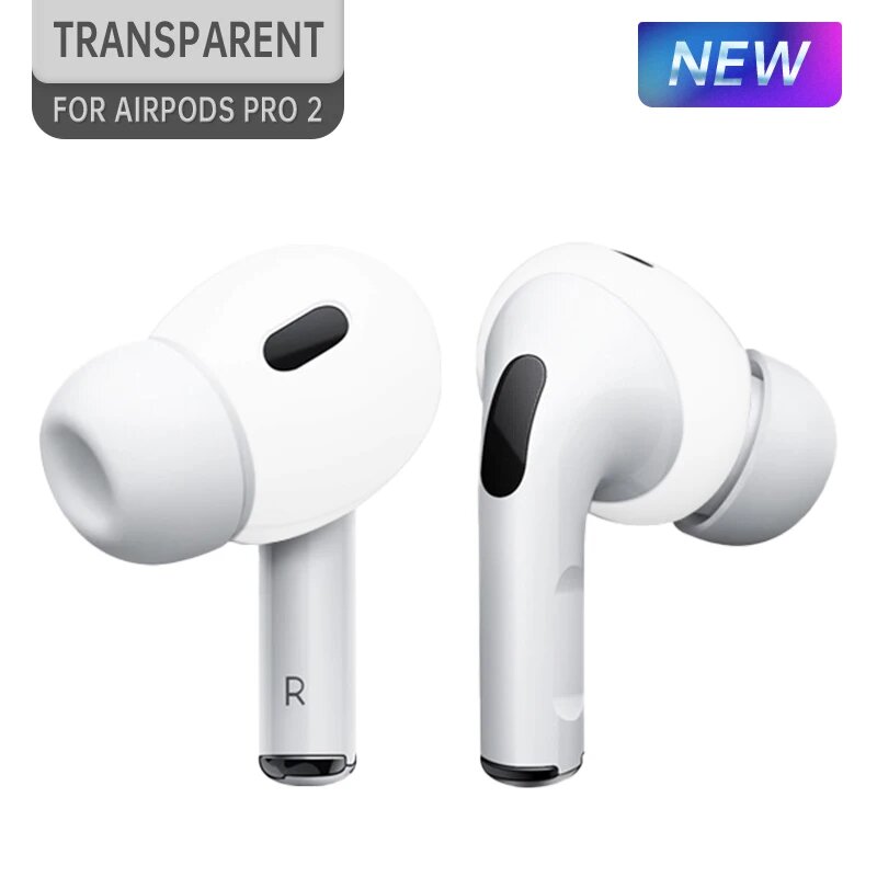 Силиконовые амбушюры для AirPods Pro 2 AIR HUI PODS 1 Pair, PRO 2 TRANSPARENT