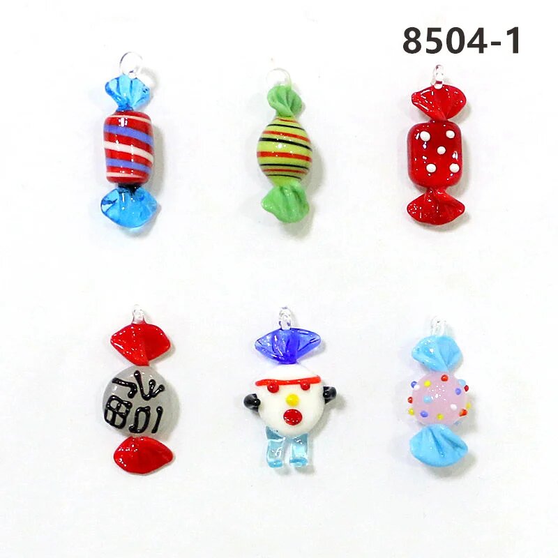 6 шт. миниатюрных украшений из муранского стекла JSSMTLP 8504-1