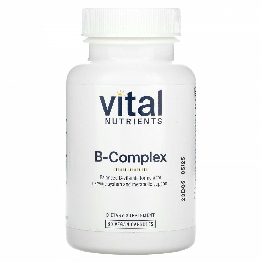 Vital Nutrients, комплекс витаминов группы B, 60 веганских капсул