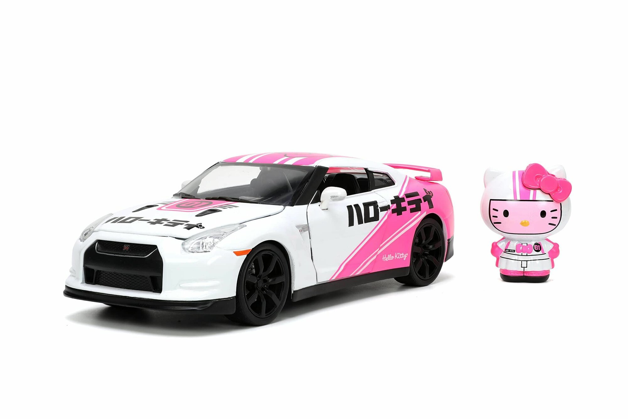Машинка Jada Toys Hello Kitty Tokyo Speed 1:24 2009 Nissan GT-R R35 Die-cast Car & Hello Kitty Racing Figure, Детские игрушки, подарки для коллекци+онеров