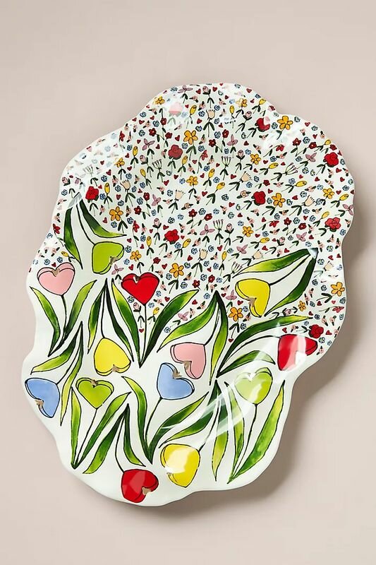 Блюдо The Mud Fairy Blooming Hearts из керамики