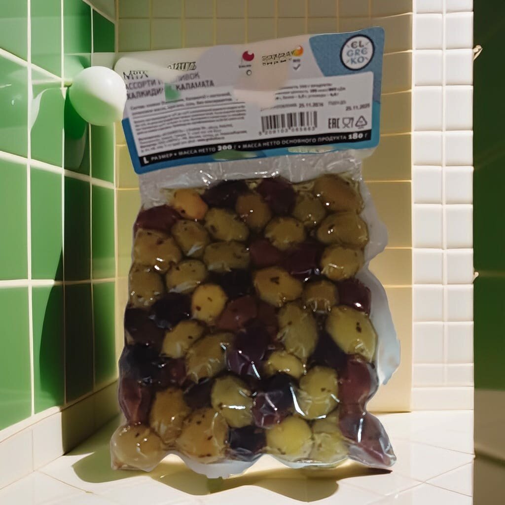 Оливки Ассорти из 2 видов El Greco, 200г, Греция