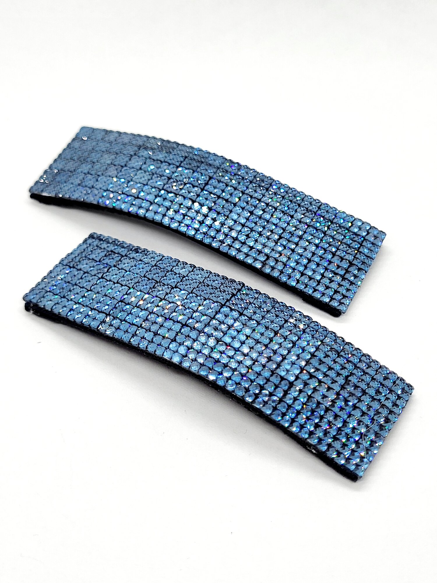 Набор ярких праздничных заколок для волос клик-клак VERBA с голубыми стразами зажимы-аксессуары 2 штуки