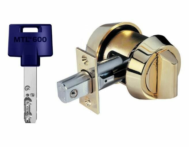 Замок врезной Дед-Болт Mul-T-Lock MTL600 /Interactive+ , золото , ключ- вертушка